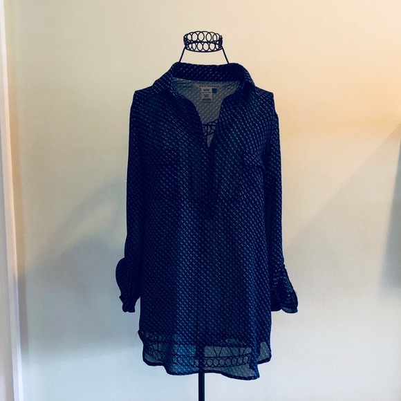 Max Studio | Tops | Max Studio Sheer Collared Shirt | Poshmark